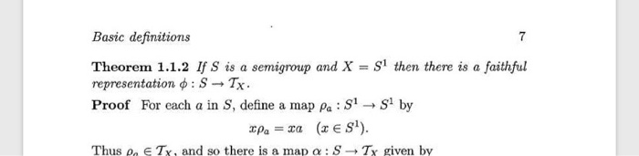 Solved Basic definitions 7 Theorem 1.1.2 If S is a semigroup | Chegg.com