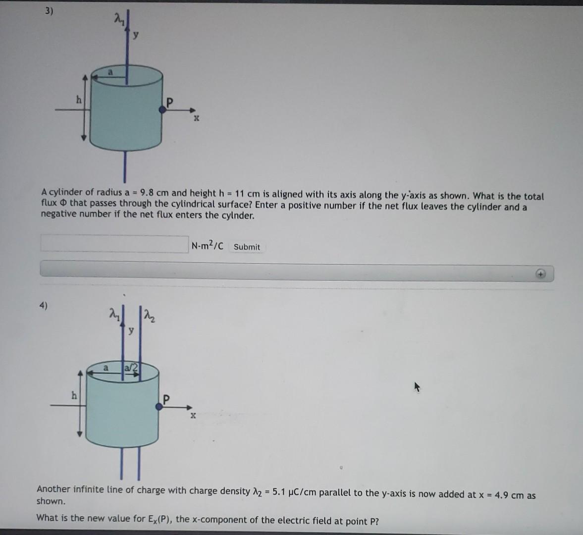 Solved An infinite line of charge with charge density 11 = | Chegg.com