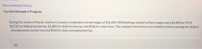 Solved Show Attempt History Current Attempt in Progress | Chegg.com
