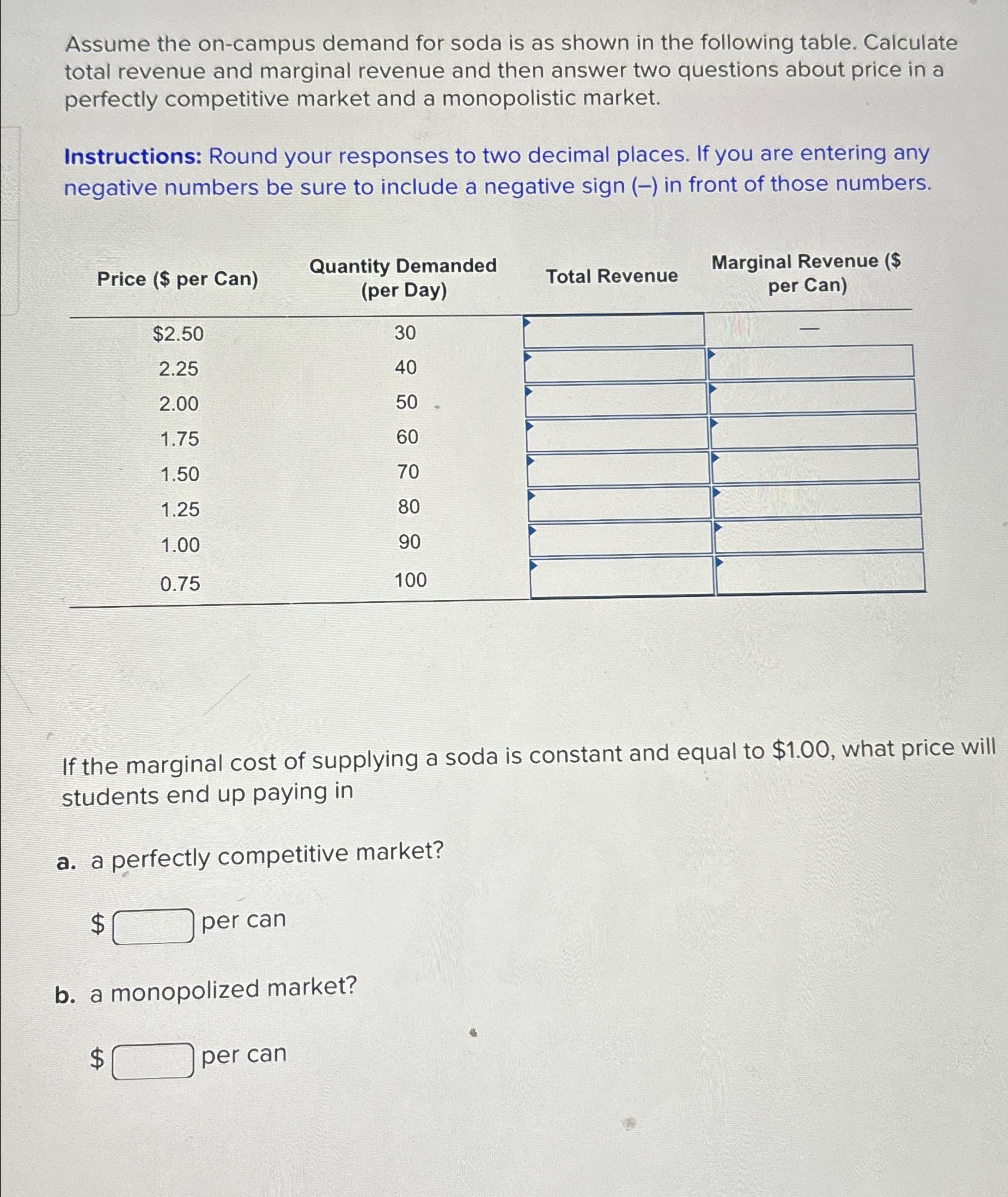Solved Assume the on-campus demand for soda is as shown in | Chegg.com
