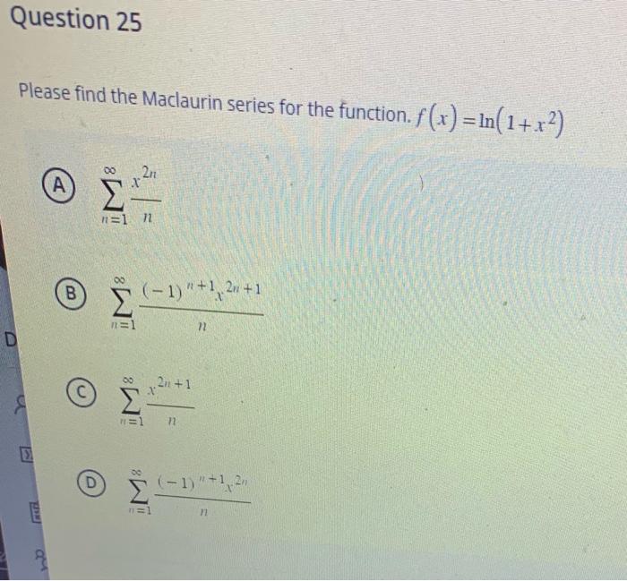 Solved Please find the Maclaurin series for the function. | Chegg.com
