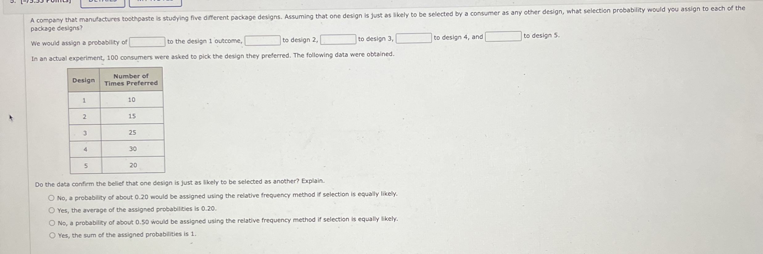 Solved A company that manyfactures toothpaste is studying | Chegg.com