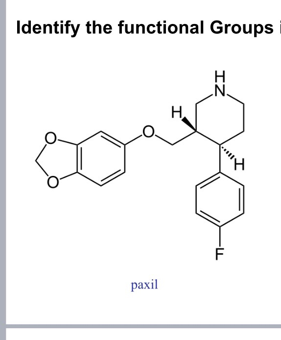 Solved Identify the functional Groups i paxil | Chegg.com