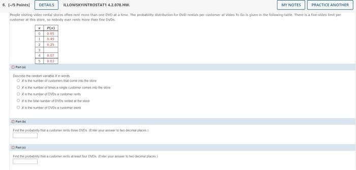Solved 6. [-15 Points DETAILS ILLOWSKYINTROSTAT1 4.2.078.HW. | Chegg.com