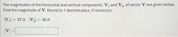Vector V has magnitude ∣V∣ and forms an angle θ with | Chegg.com