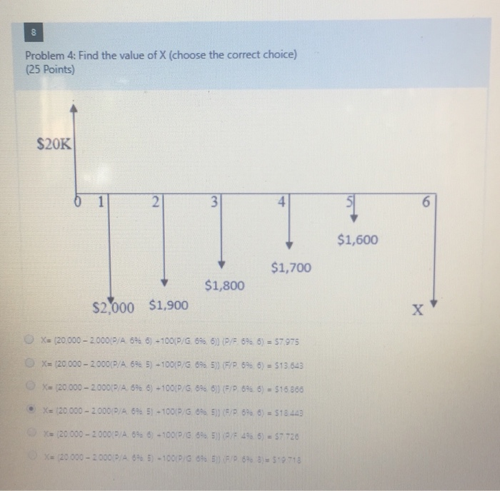 Solved 8 Problem 4: Find the value of X (choose the correct | Chegg.com Solved 8 Problem 4: Find the value of X (choose the correct | Chegg.com