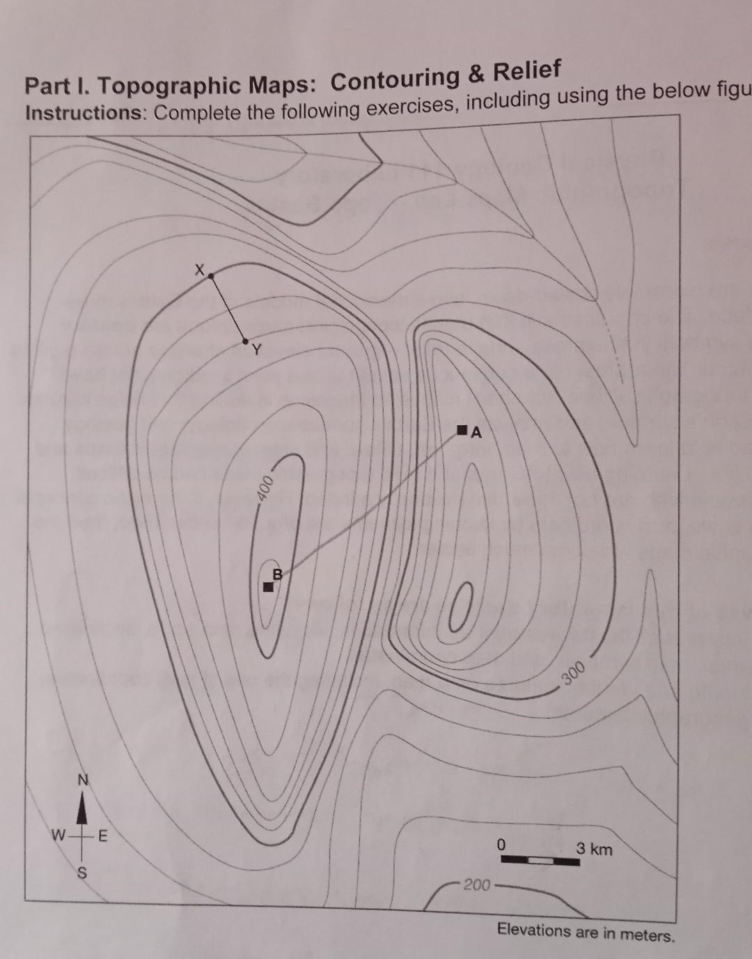 Solved Part I. Topographic Maps Contouring & Relief | Chegg.com