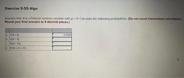 Solved Assume that X is a Poisson random variable with μ=17. | Chegg.com