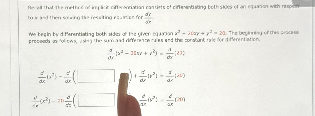 Solved Recall that the method of implicit differentiation | Chegg.com