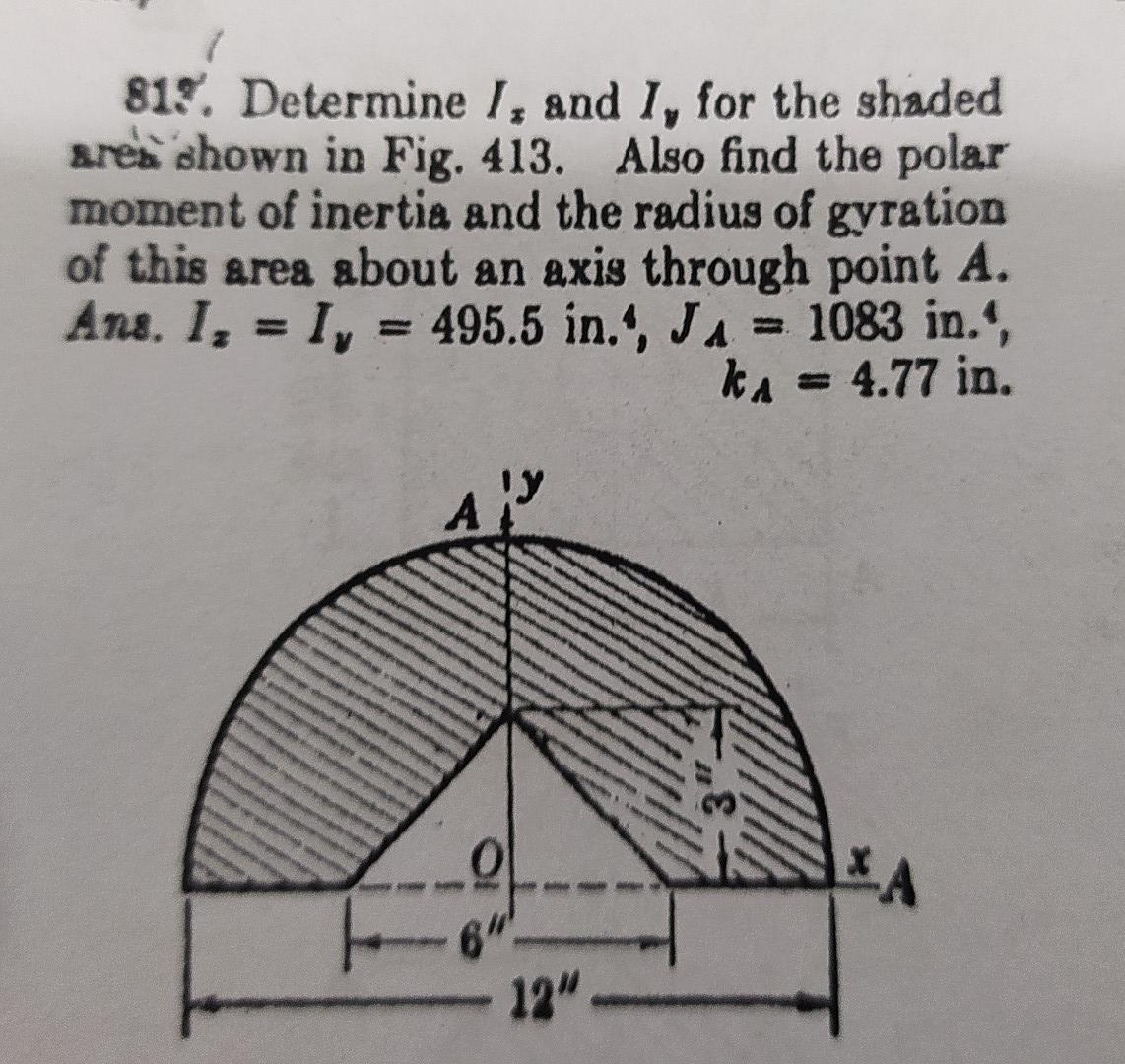 Solved 7 815. Determine I, and I, for the shaded ares shown | Chegg.com