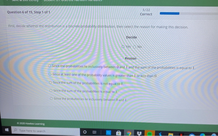 Solved Save & Exit Certify Lesson: 5.1 Discrete Random | Chegg.com