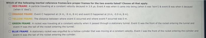 Solved Which of the following inertial reference frames are | Chegg.com