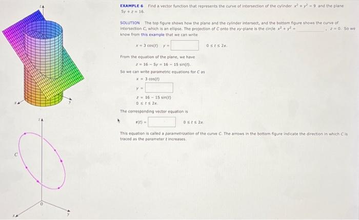 Solved EXAMPLE 6 5y + z = 16. SOLUTION The top figure shows | Chegg.com