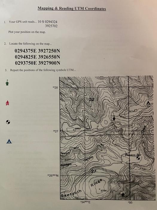 Solved Mapping & Reading UTM Coordinates 1. Your GPS unit | Chegg.com
