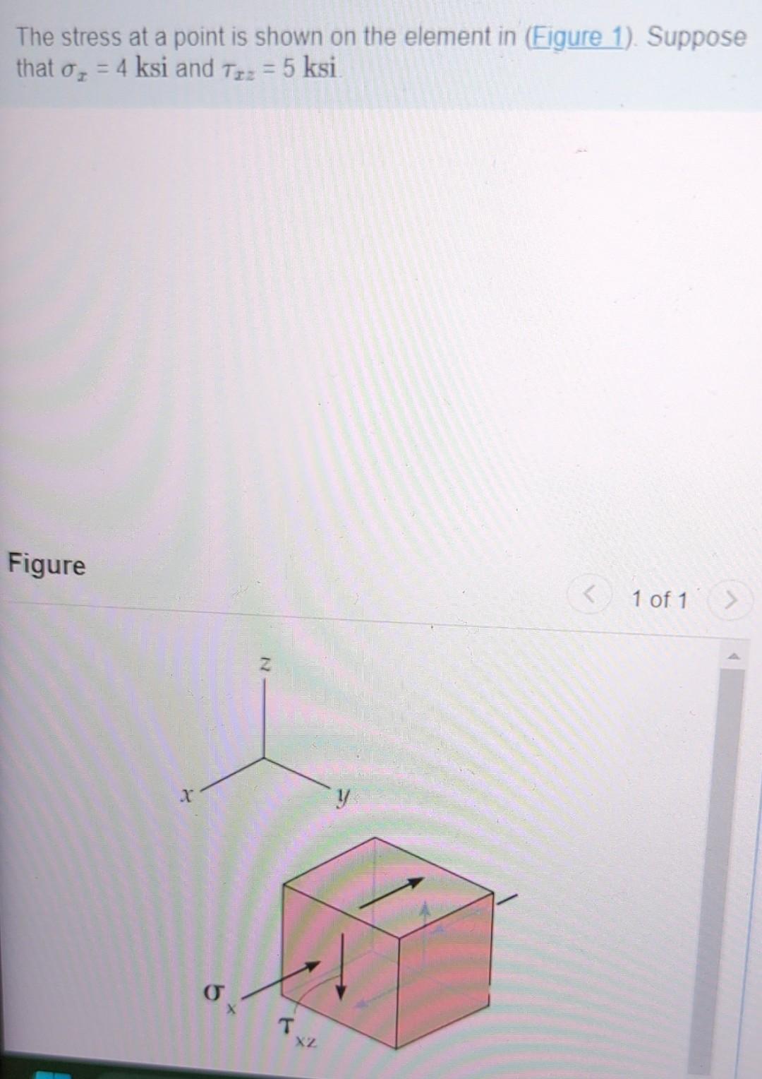 Solved The stress at a point is shown on the element in | Chegg.com