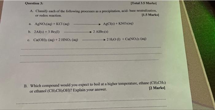 Solved A. Classify each of the following processes as a | Chegg.com