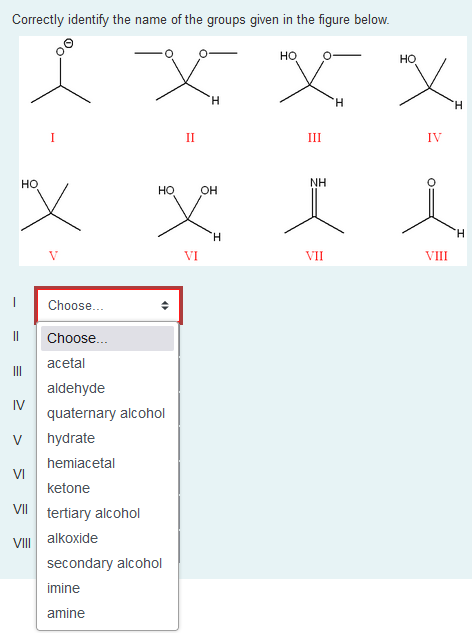 Solved Correctly identify the name of the groups given in | Chegg.com