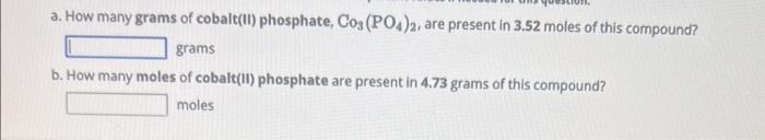 Solved a. How many grams of cobalt(II) phosphate, Co3(PO4)2, | Chegg.com