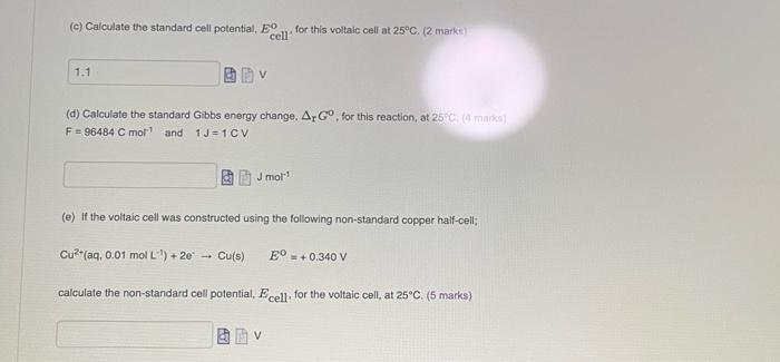 C Calculate The Standard Cell Potential E∘ Cell