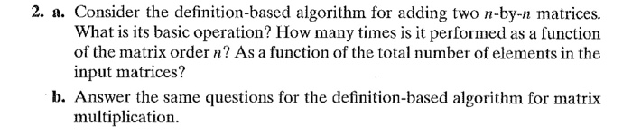 2 A Consider The Definition Based Algorithm For