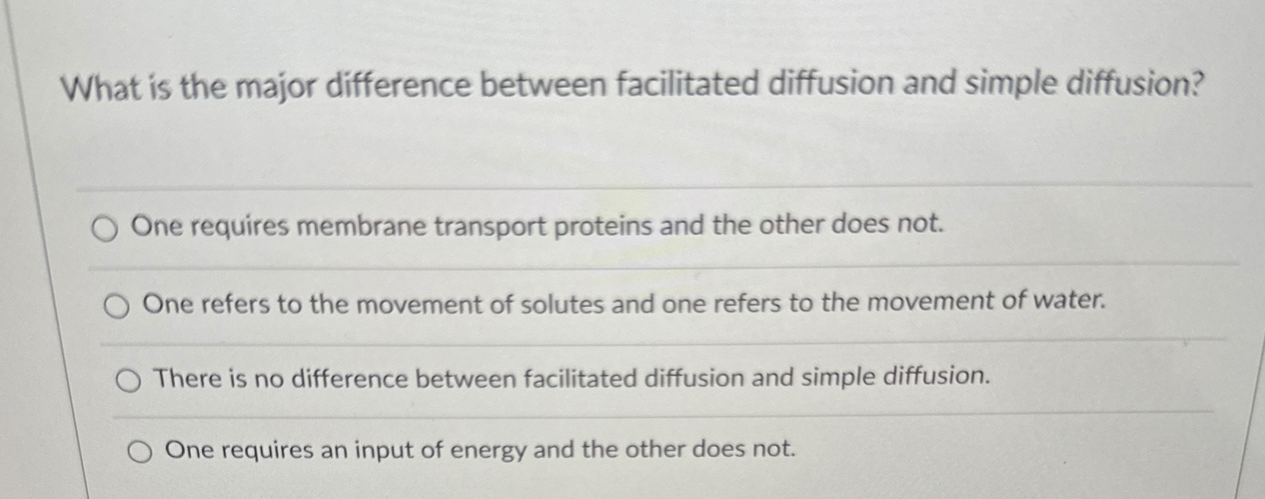 Solved What is the major difference between facilitated | Chegg.com