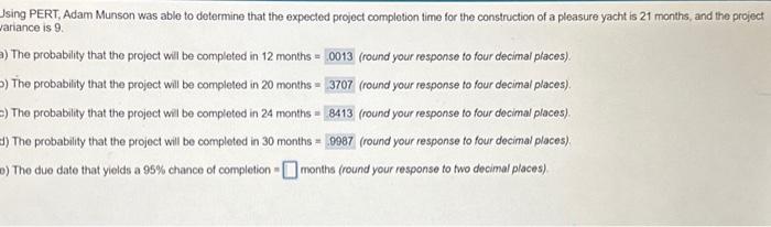 Solved Ising PERT, Adam Munson was able to determine that | Chegg.com