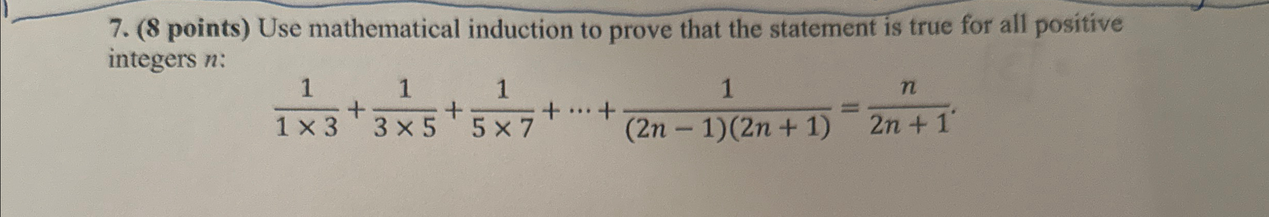 Solved (8 ﻿points) ﻿Use mathematical induction to prove that | Chegg.com