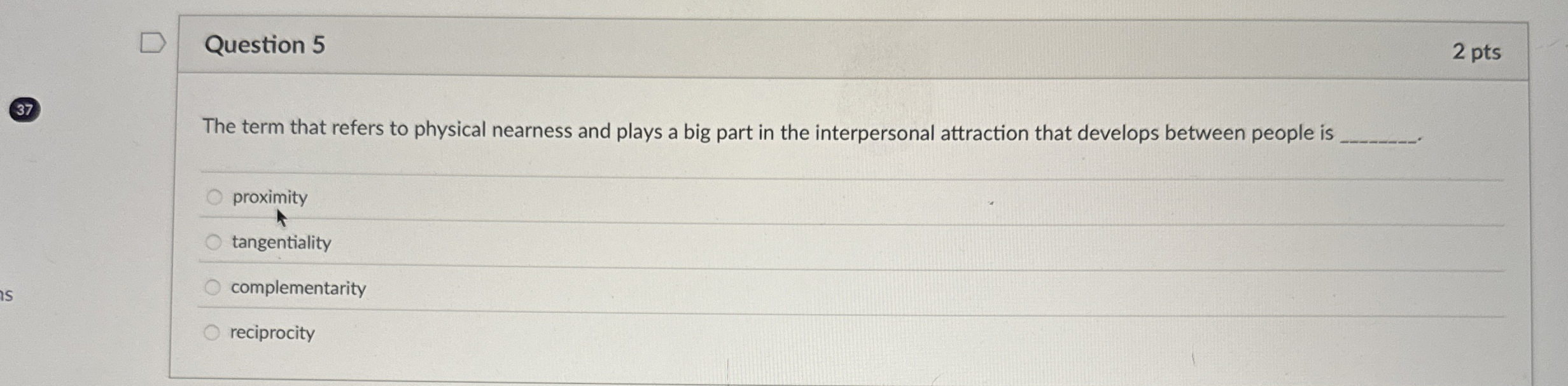 Solved Question 52 ﻿pts37The term that refers to physical | Chegg.com