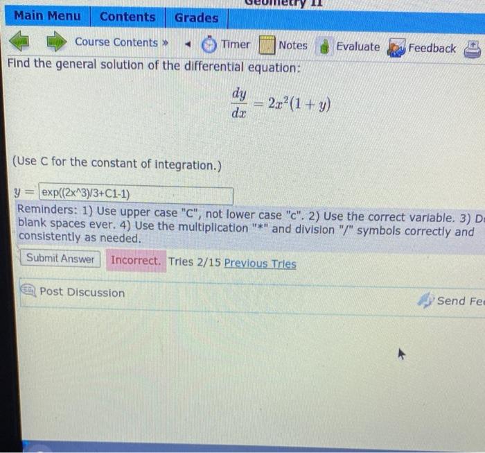 Solved Main Menu Contents Grades Course Contents » Timer | Chegg.com