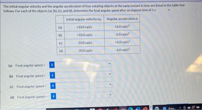 Solved The table that follows lists four pairs of initial | Chegg.com