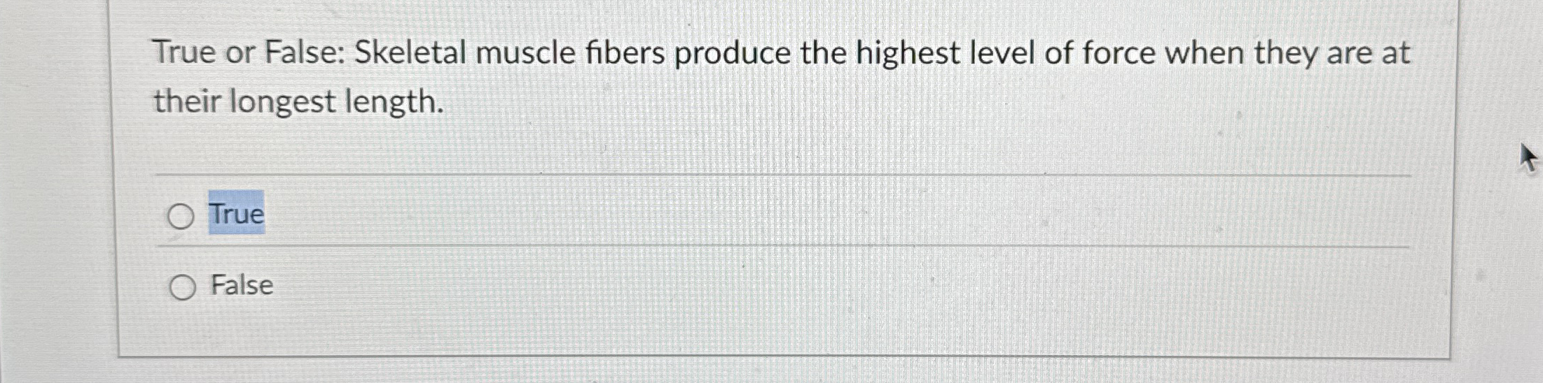 Solved True or False: Skeletal muscle fibers produce the | Chegg.com