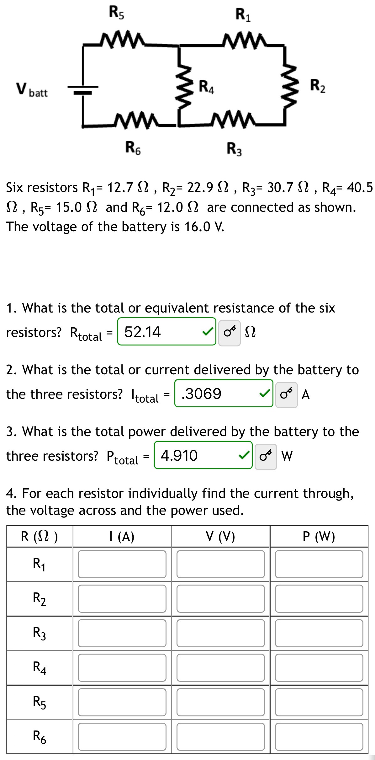 Solved Six resistors | Chegg.com