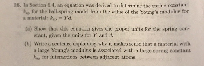 Solved 16. In Section 6.4, an equation was derived to | Chegg.com
