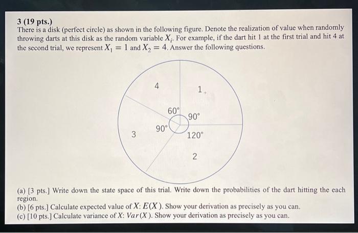 Solved 3 (19 pts.) There is a disk (perfect circle) as shown | Chegg.com