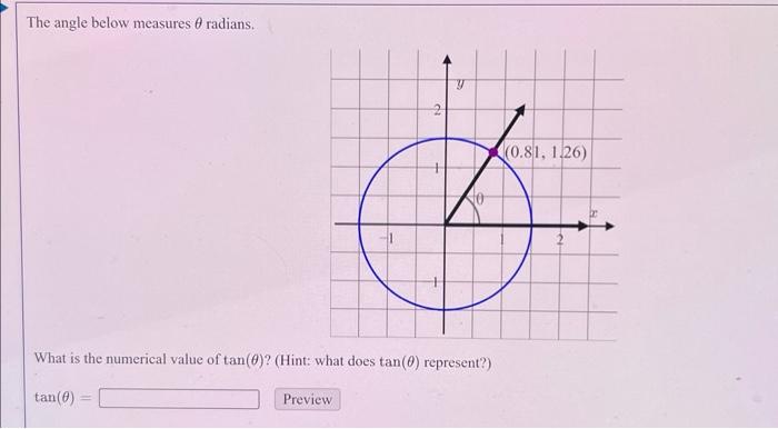 The angle below measures θ radians. What is the | Chegg.com