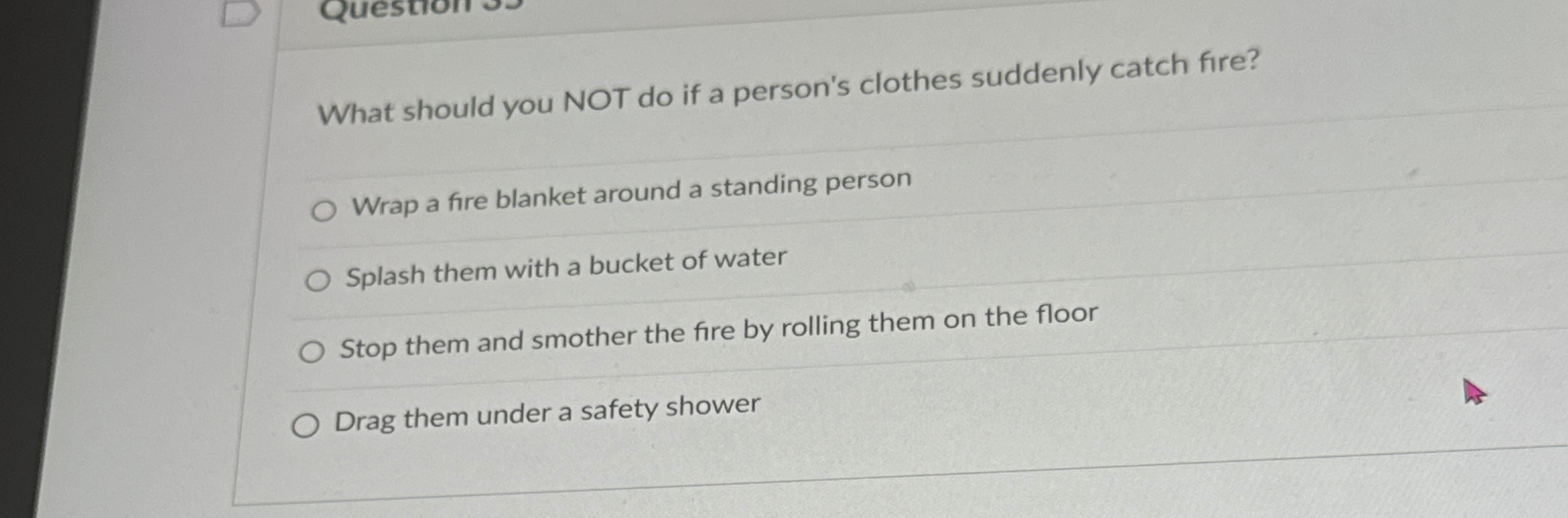 Solved What should you NOT do if a person's clothes suddenly | Chegg.com