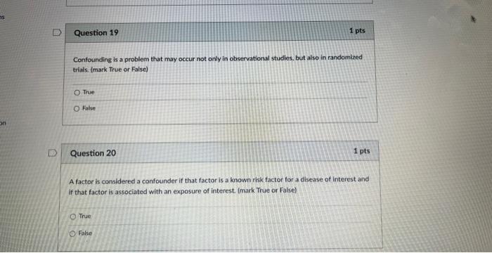 Solved Confounding is a problem that may occur not only in | Chegg.com