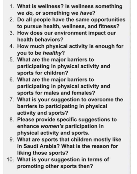 1. What is wellness? Is wellness something we do, or | Chegg.com