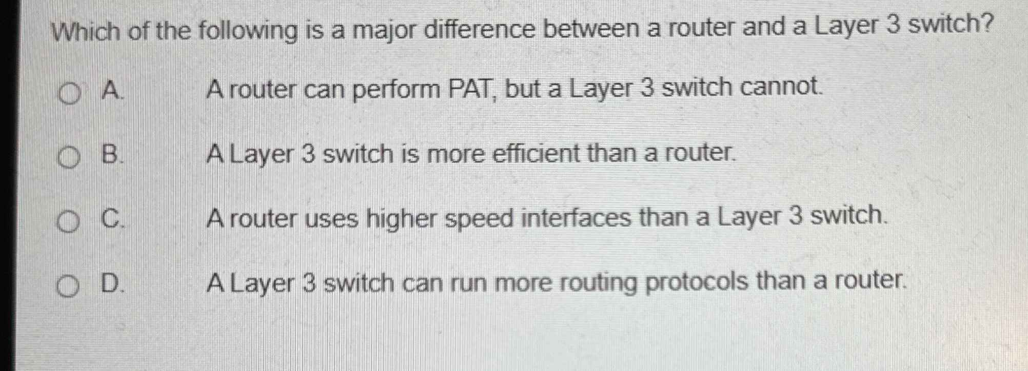 Solved Which of the following is a major difference between | Chegg.com