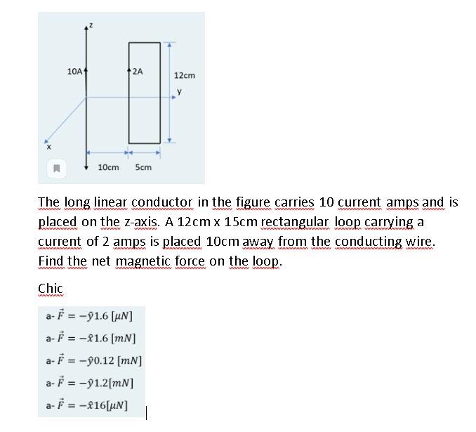 Solved 10A 2A 12cm y 10cm 5cm WWW The long linear conductor | Chegg.com