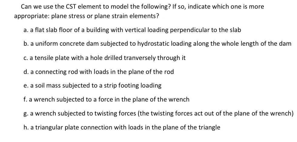 Solved Can we use the CST element to model the following? If | Chegg.com