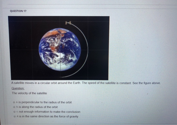 A Satellite Moves In A Circular Orbit