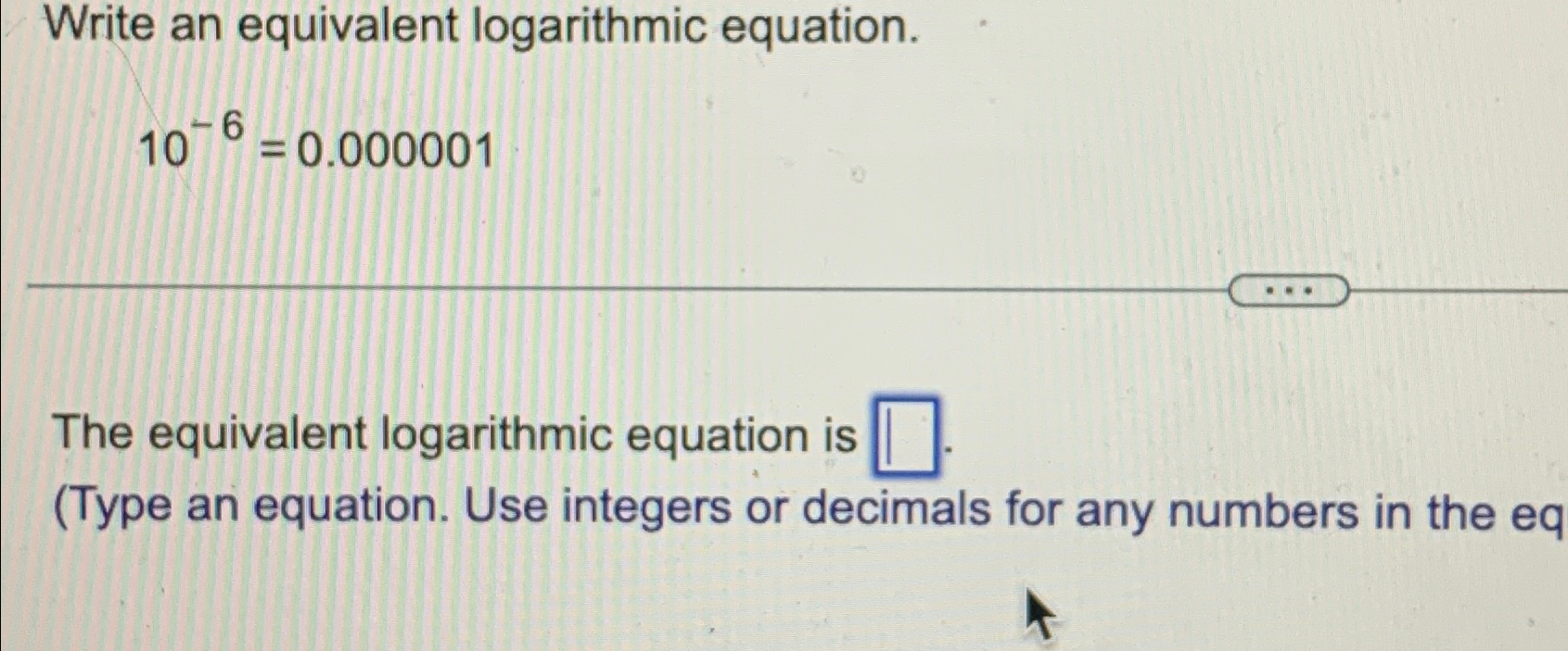 Solved Write an equivalent logarithmic | Chegg.com