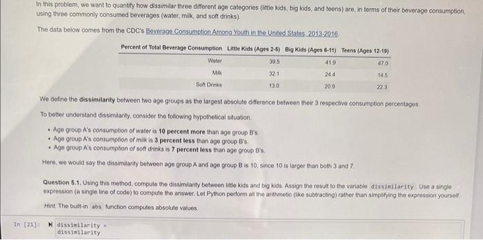 Solved In this problem, we want to quantify how dissimilar | Chegg.com
