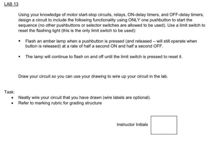 Solved LAB 13 Using your knowledge of motor start-stop | Chegg.com