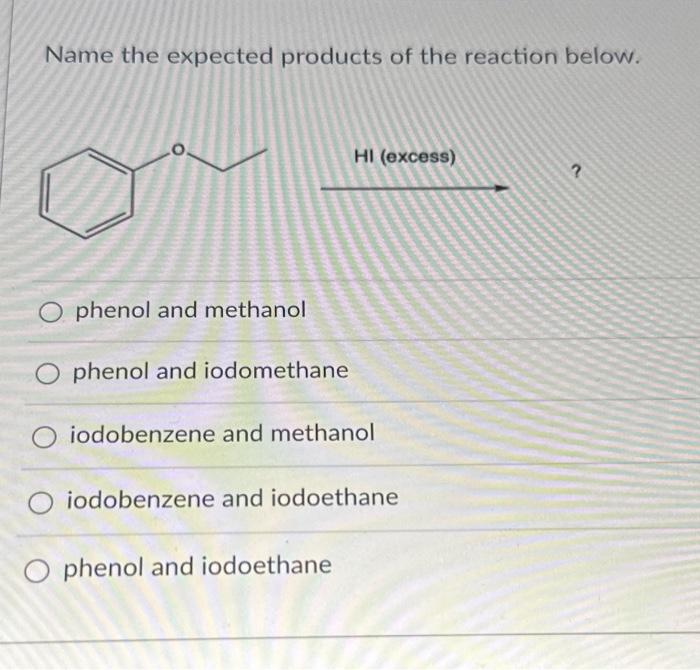 Solved Name the expected products of the reaction below. | Chegg.com