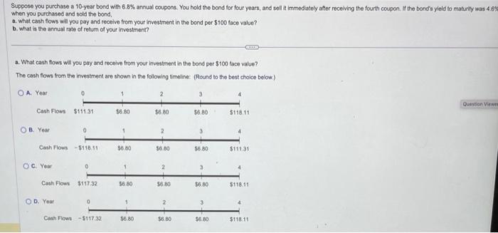 Solved Suppose you purchase a 10-year bond with 6.8% anmul | Chegg.com