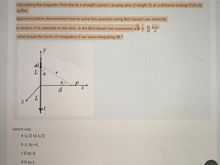 Solved Calculating the magnetic field due to a straight | Chegg.com