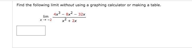 Solved Find the following limit without using a graphing | Chegg.com