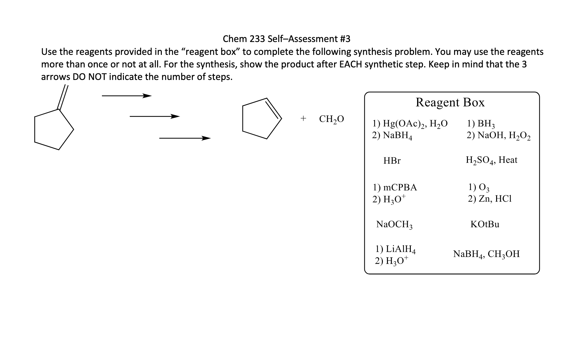 Solved Use the reagents provided in the "reagent box" to | Chegg.com